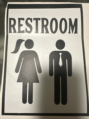 Restroom Sign /Funny Home Decor / Vinyl Decal Sign Wall & Door Indoor ...