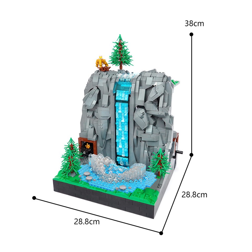Working Waterfall Sculpture MOC Building Blocks Bricks Toys Set DIY ...