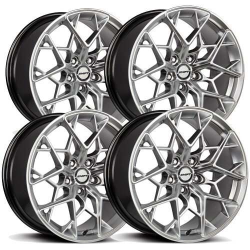 (Set of 4) Shift H35 Piston 18x8.5 5x108 +35mm Silver Wheels Rims 18 ...