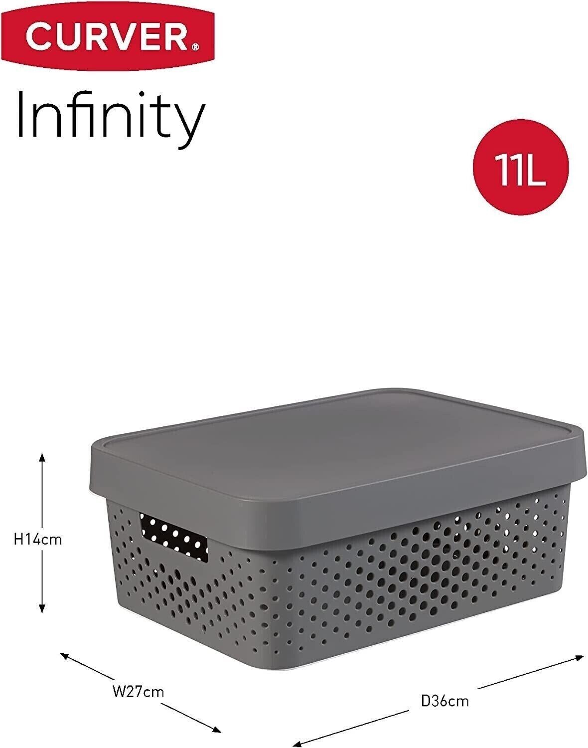 CURVER Infinity Dots Set of 4 Storage Boxes: 4.5 Litre and 11 Litre ...