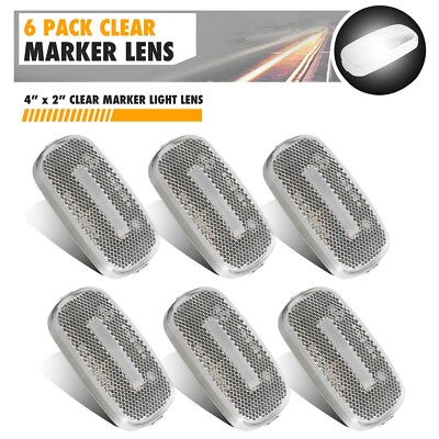 6 PACK Replacement Lens for Trailer Rv Clear Marker Light Clearance 4 ...