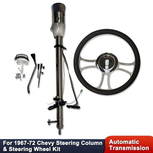 For Chevy/GMC C10 67-72 Automatic Shift Column w/ 14" Trinity Steering Wheel Kit | eBay