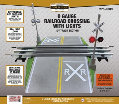 Menards Railroad Crossing Gates Flashing LED Lights O Gauge Train Track ...