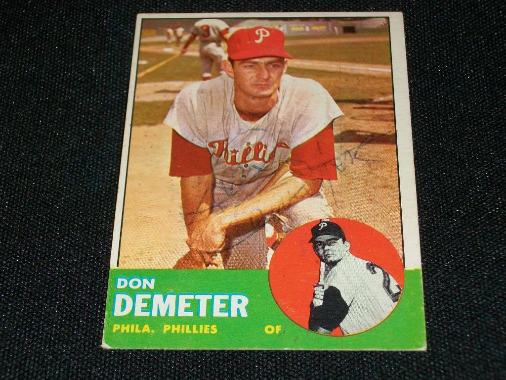 Philadelphia Phillies Don Demeter Auto Signed 1963 Topps Card #268 ...
