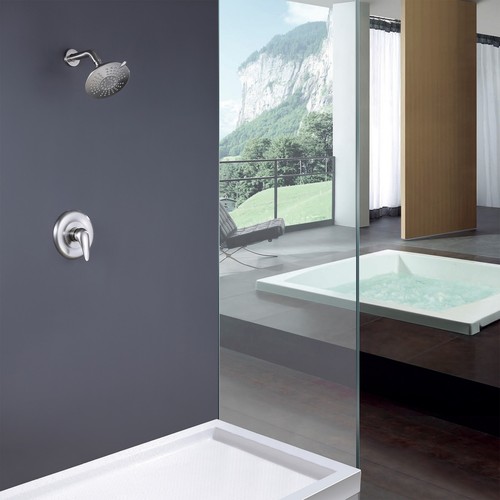 Single Handle Single Function Bathroom Shower Combo Silver 774144697418 ...