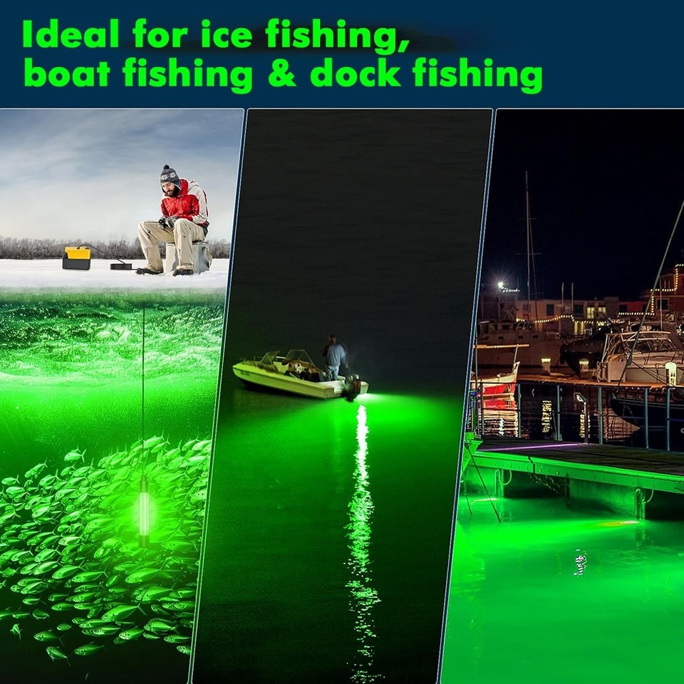 Night Fishing Underwater Fishing Light Green LED Boat Lake Saltwater ...