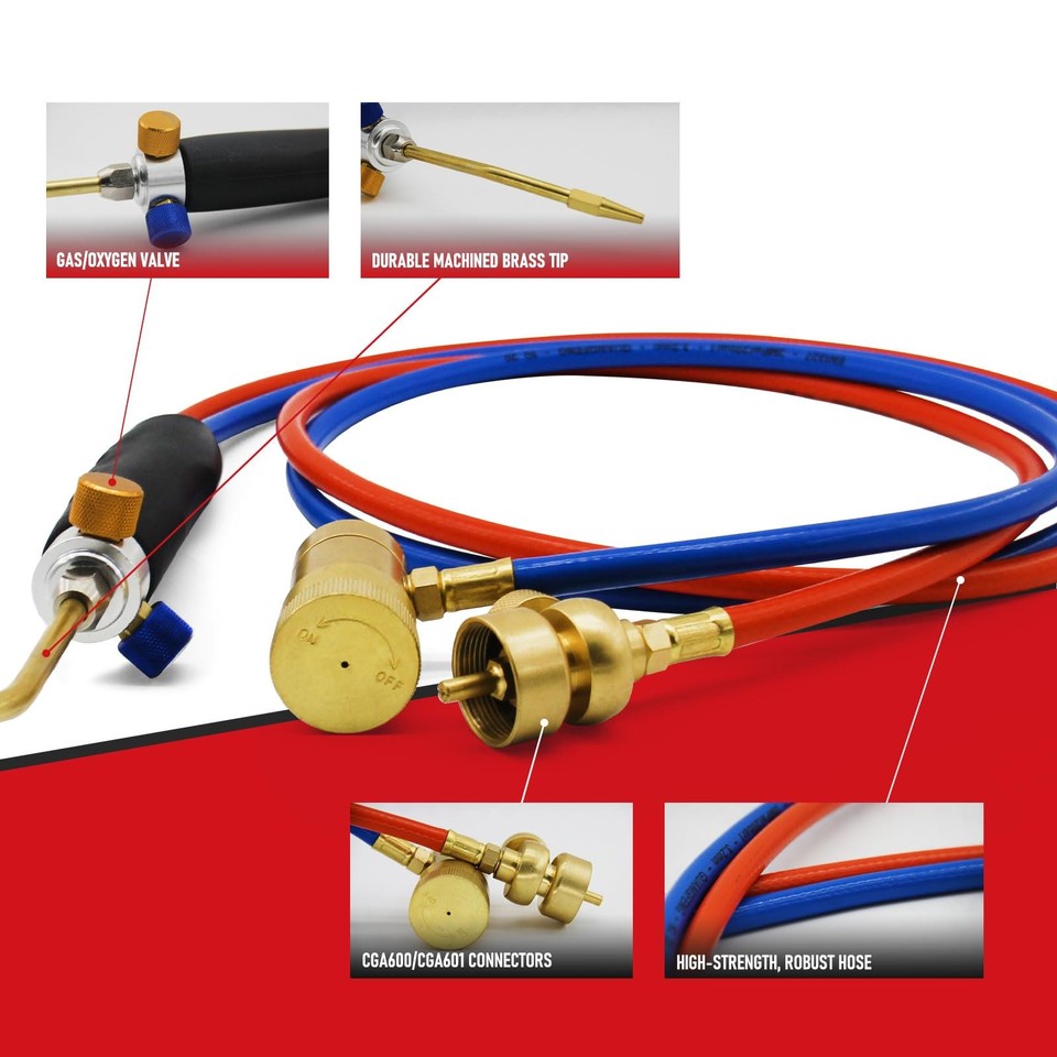 Brazing Torch Kit Oxygen MAPP Torch Kit Portable Cylinder Metal Stand ...