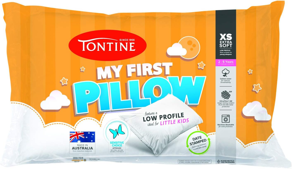 Tontine My First Pillow for Kids – Extra Soft and Low Profile Design ...