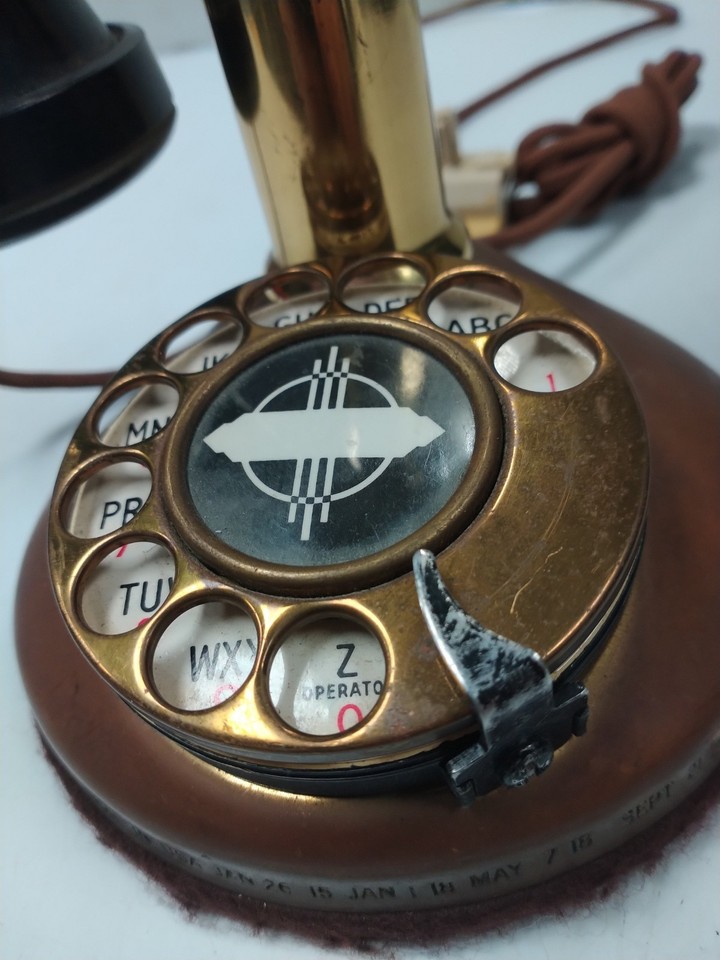 Rare Vintage Antique Brass Western Electric Rotary Candlestick Phone | eBay