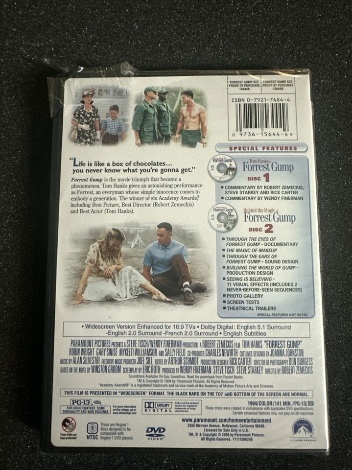 Forrest Gump (DVD, 2001, 2-Disc Set, Collectors Edition) 97361564449| eBay