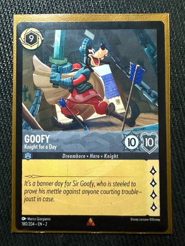 Goofy Knight for a Day 180 Disney Lorcana Floodborn Trading Card RARE ...