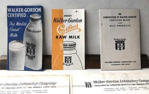 Vintage Walker-Gordon Dairy Raw Milk Farm Plainsboro New Jersey 5 Piece ...