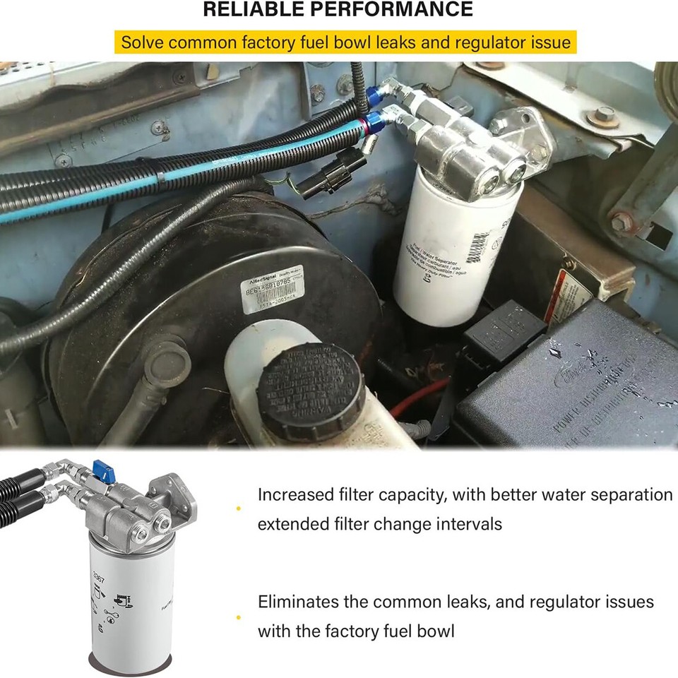 Fuel Filter Bowl Regulated Return Kit Fits 1994-1997 OBS Ford 7.3L ...