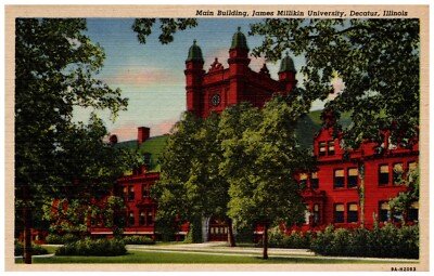 Postcard Decatur IL James Millikin University Main Building | eBay