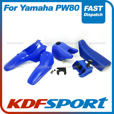 Yamaha PW80 Plastics Fender Kit(Blue), Tank(Blue), Seat(Blue) + Air Box ...