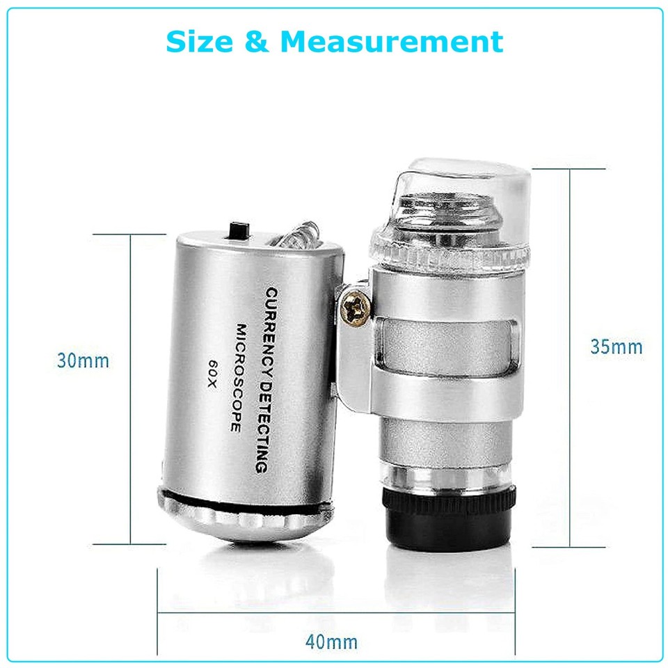 60X Magnifying Loupe Jewelry Jewelers Pocket Magnifier Loop Eye Glass ...