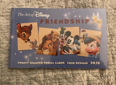 UNITED STATES 20 STAMPED POSTAL CARDS THE ART OF DISNEY FRIENDSHIP ...