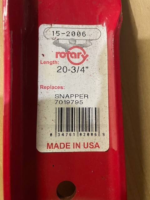 15-2006 Rotary Blade Snapper 7019795 20-3/4" | eBay