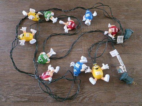 Vintage M&M String Lights Christmas 10 Light Set Kids Room Decor TESTED ...