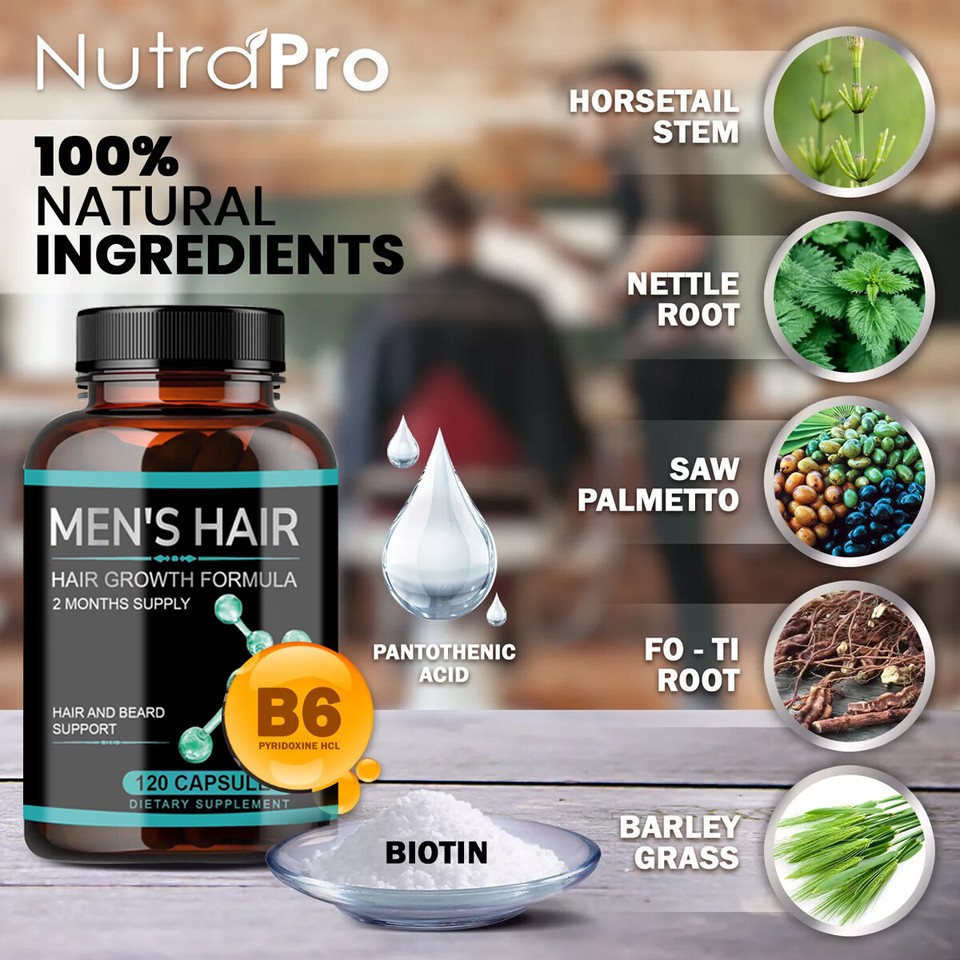 Hair Growth Vitamins For Men - Anti Hair Loss Pills. Regrow Hair ...
