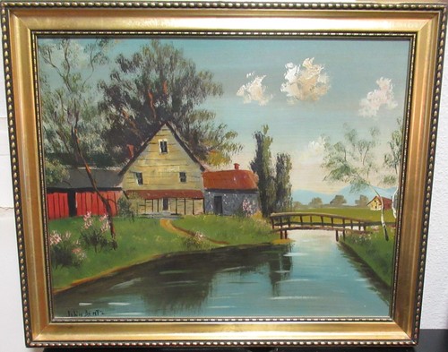 JOHN BENTZ ORIGINAL OIL ON BOARD RIVER CREEK LANDSCAPE PAINTING | eBay