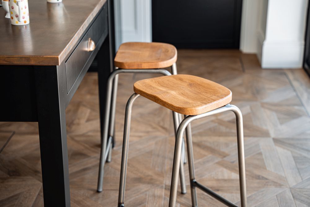 LIGHT AND DARK OAK SEAT LAB STOOL BAR STOOL POSEUR STOOL COUNTER STOOL ...