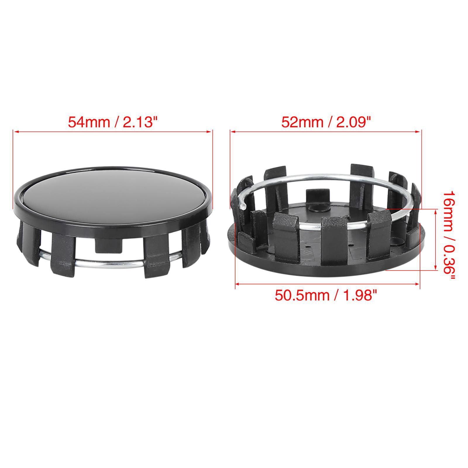 4 Pcs 54mm 9 Lugs Universal Black Car Wheel Tyre Center Hub Caps ...