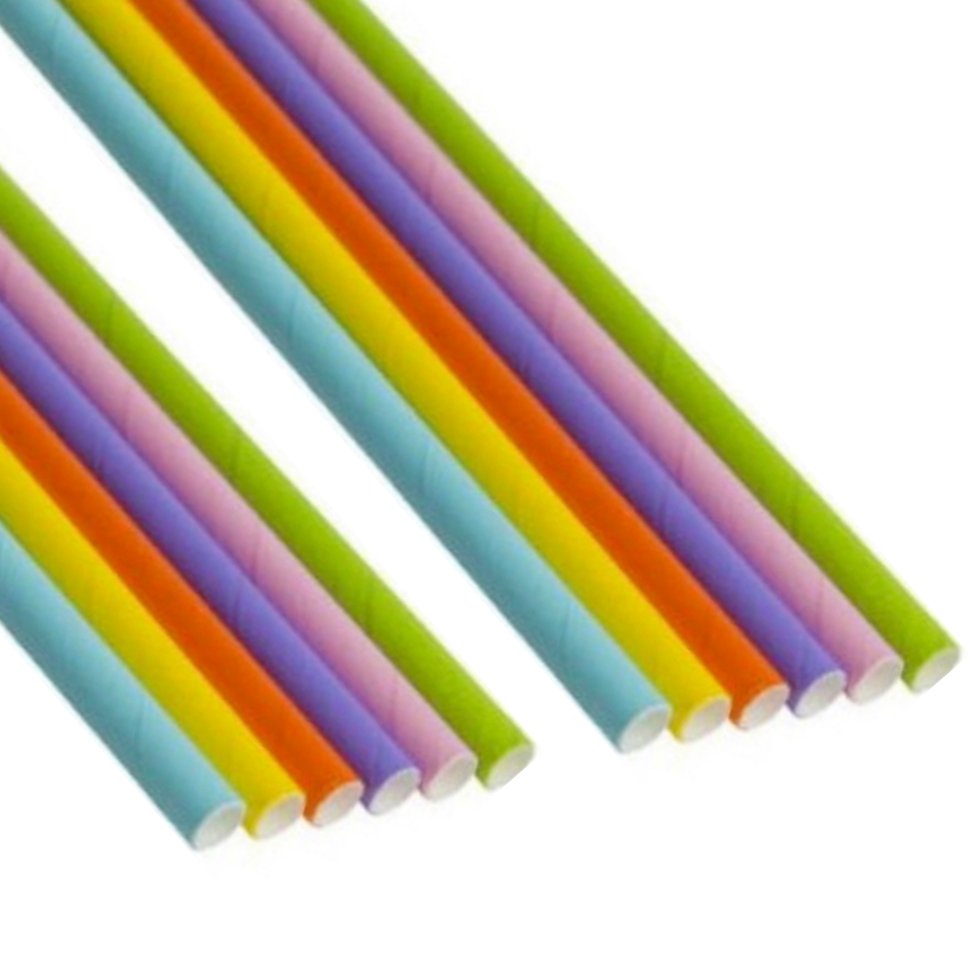 Raimbow Coloured Paper Straws - 40 Pack - Party, Birthday Straw | eBay UK