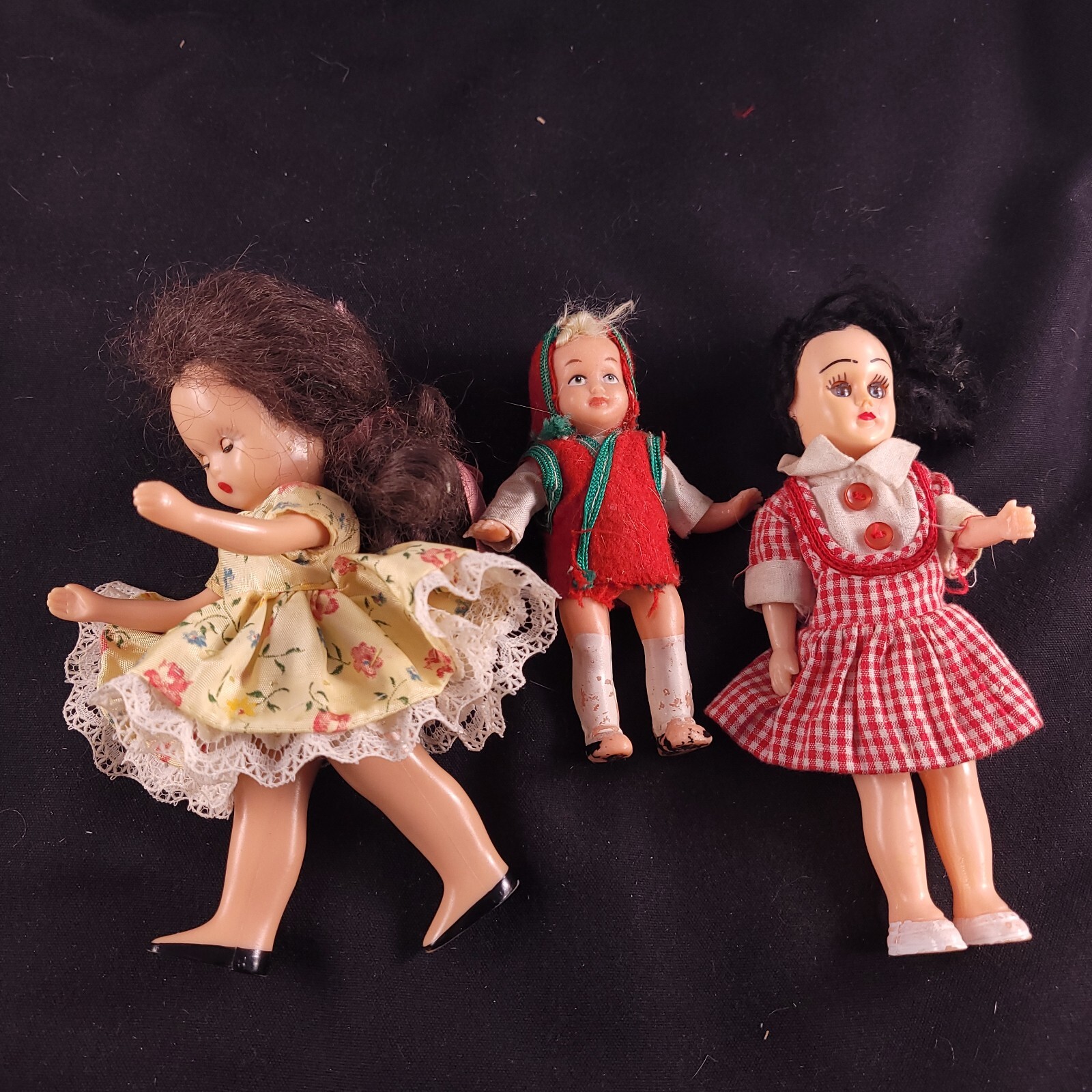 Lot Of Three Small Vintage Plastic Dolls, One Is Storybook & Has Eyes ...