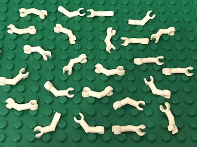 Lego 24 White Skeleton Arm With Vertical Grip Hand,Bent with Clips at ...