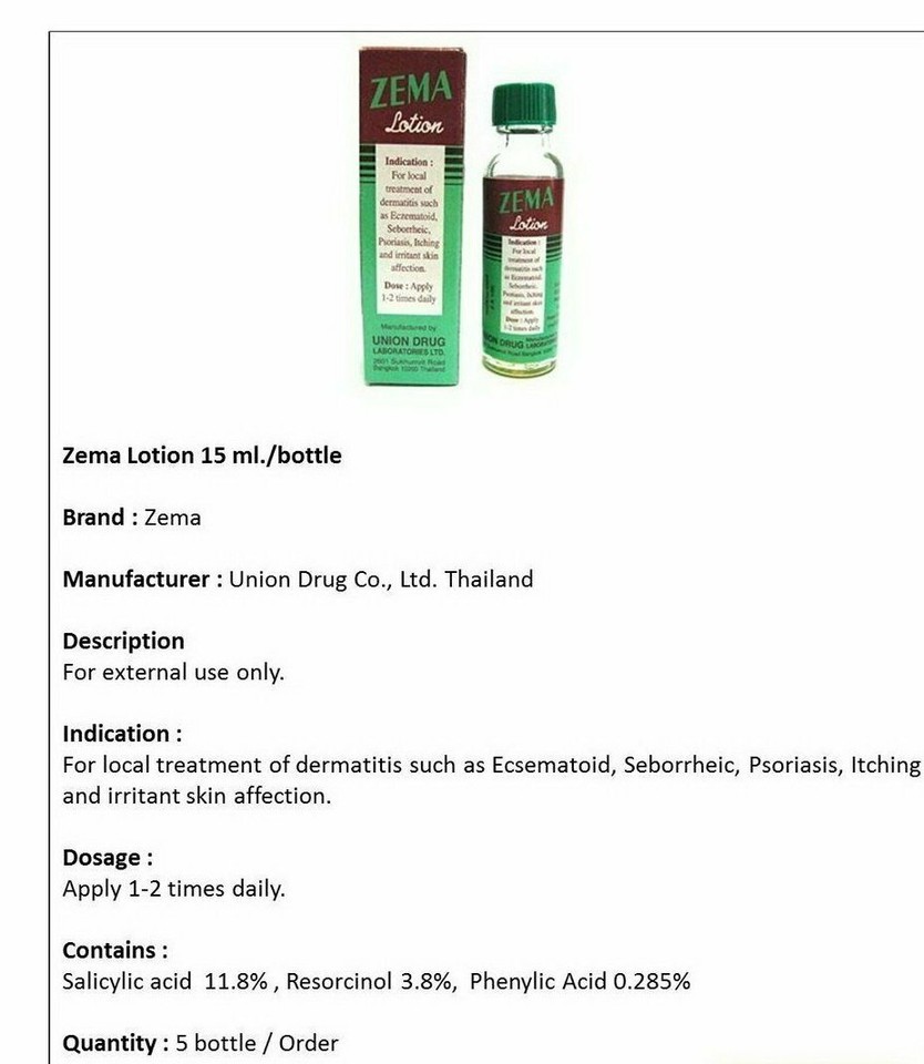 2 x 15ml Zema Lotion Dermatitis Psoriasis Eczema Treatment Salicylic ...