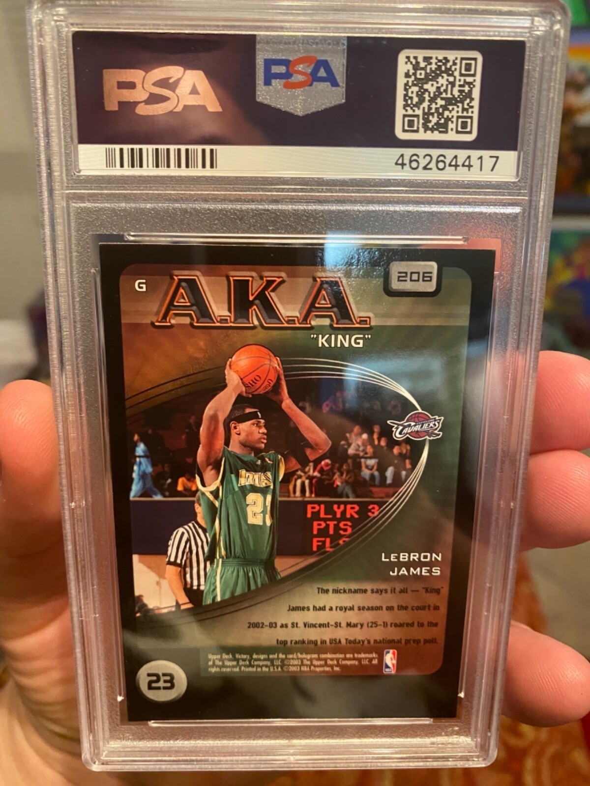 PSA 10 ROOKIE 2003 VICTORY LEBRON JAMES AKA POPULATION 7 TOUGH BLACK ...