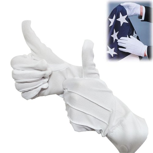 Quilting Unisex Polyester White Cotton Catering Work Formal Gloves Band ...