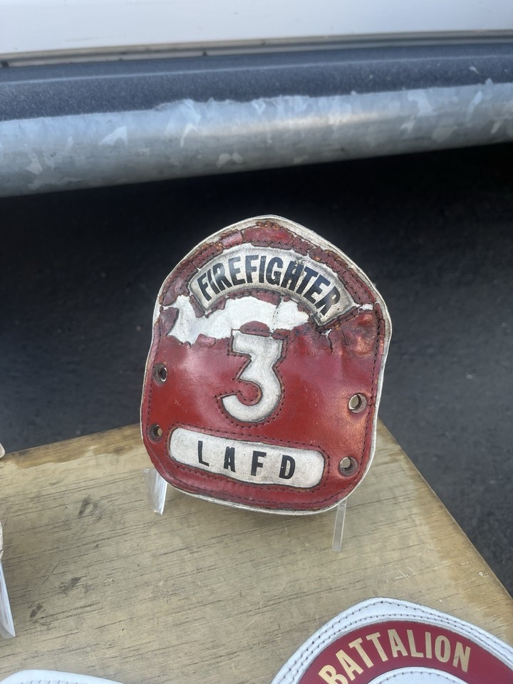 Vintage 1960’s - 1990’s Los Angles Fire Department Leather Shield Patch ...