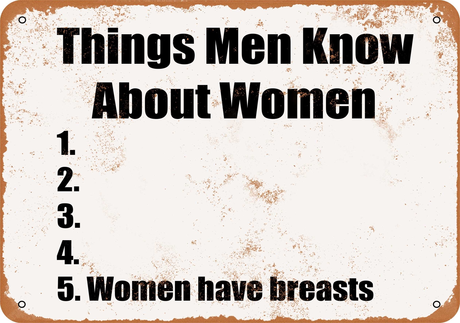 METAL SIGN - Things Men Know About Women. Vintage Look Funny Sign | eBay