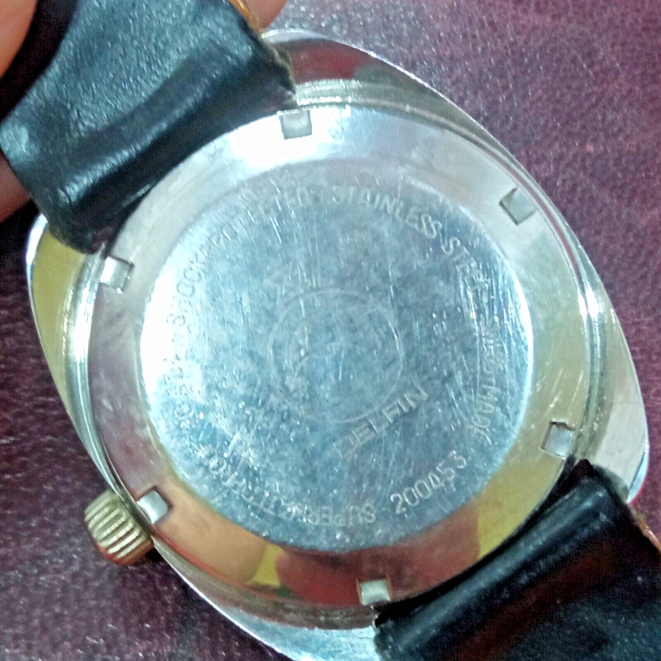 Edox Delfin 1960s Vintage Diver 20 ATM Stainless Steel Manual Wind 36mm ...