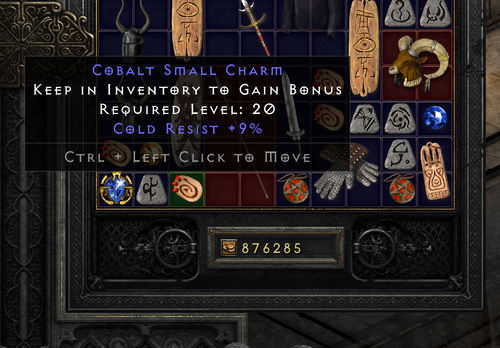 Diablo 2: Resurrected COBALT SMALL CHARM +9% COLD RES🔹Softcore D2R ...