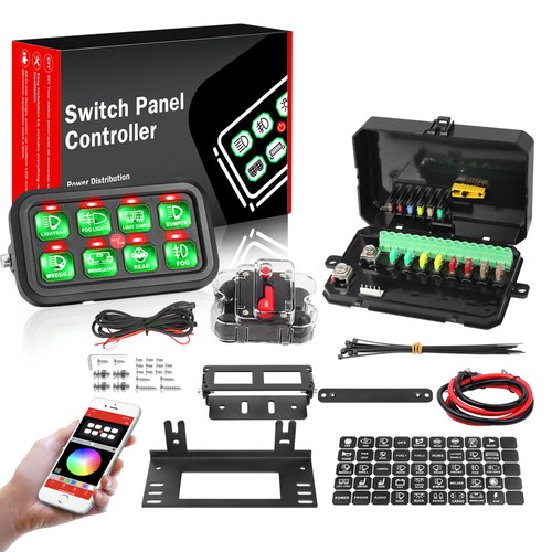 For Can-Am Maverick X3 8 Gang Switch Panel RGB Wireless Bluetooth ...