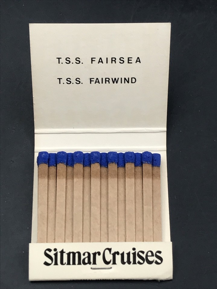 Sitmar Cruises Ocean Liner TSS Fairsea TSS Fairwind Matchbook Full 30 ...