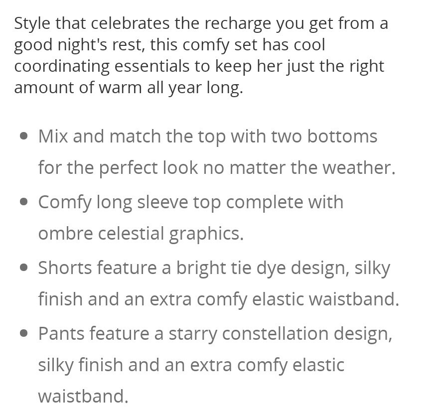 Justice Size 10 Pajamas 3 Piece Set Girls Good Energy Sleep Shorts and ...