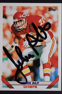 John Alt KC Chiefs Iowa Autograph 1993 Topps #112 Signed NFL Card 16J ...