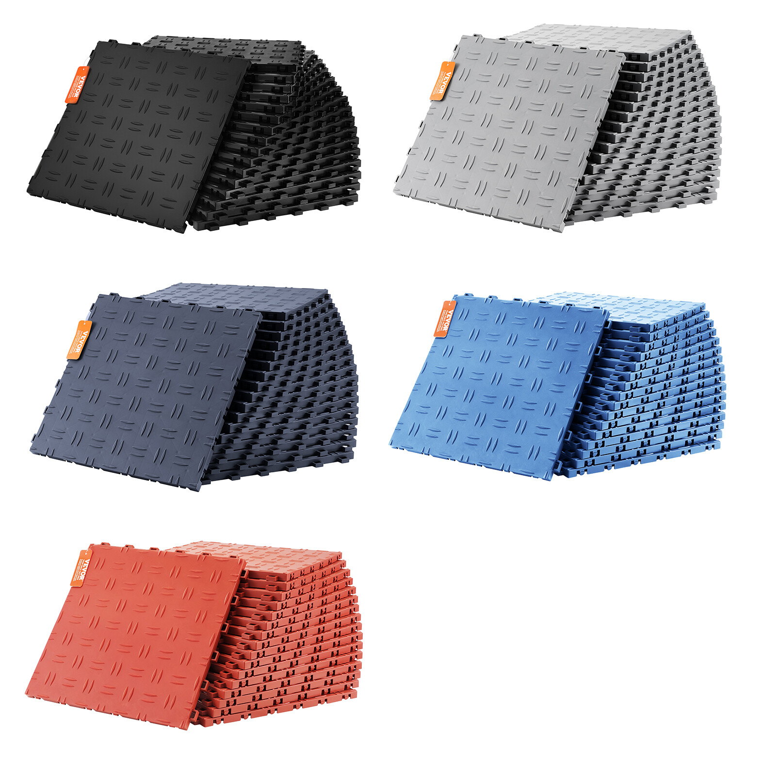VEVOR Garage Floor Tiles Interlocking Flooring Tiles 12x12" 25/50 Pack ...