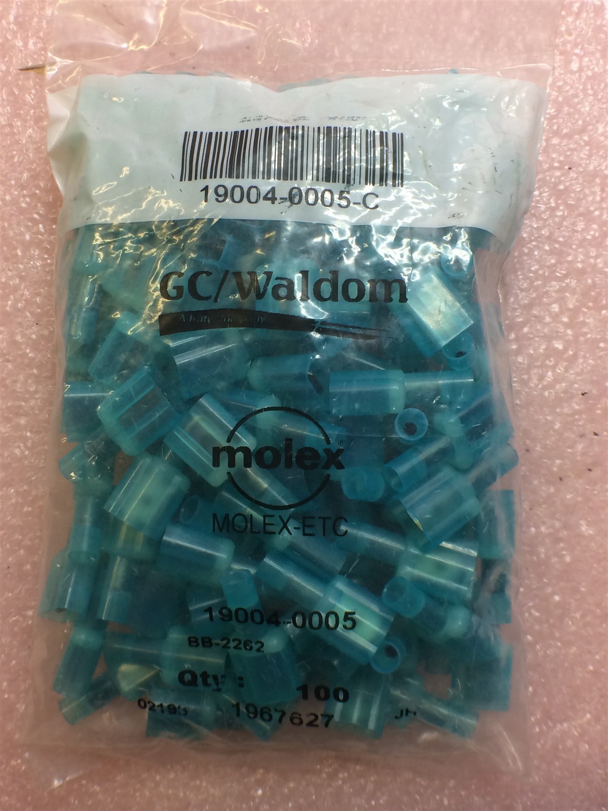 019004-0005-C MOLEX 19004-0005-C Quick Disconnect Terminal 14-16AWG 100 ...