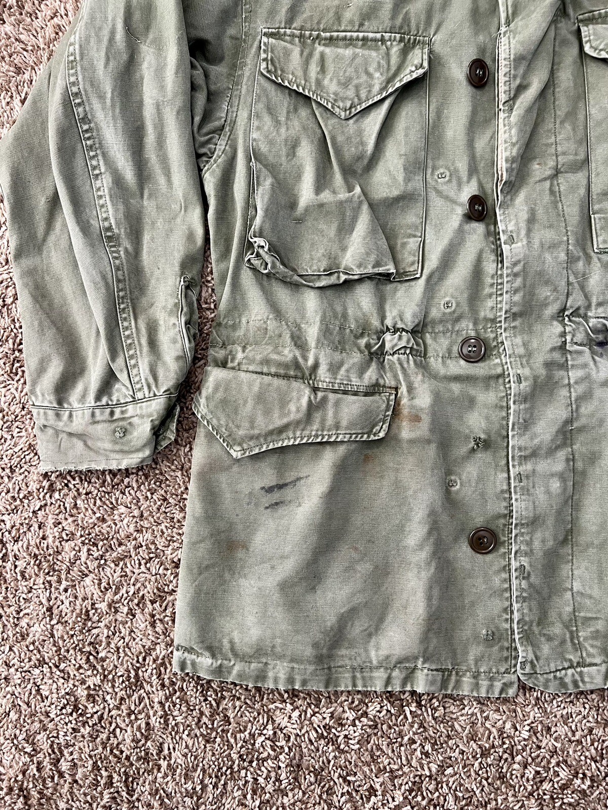 Vintage Military Army Green Field Jacket M-1950 Size … - Gem