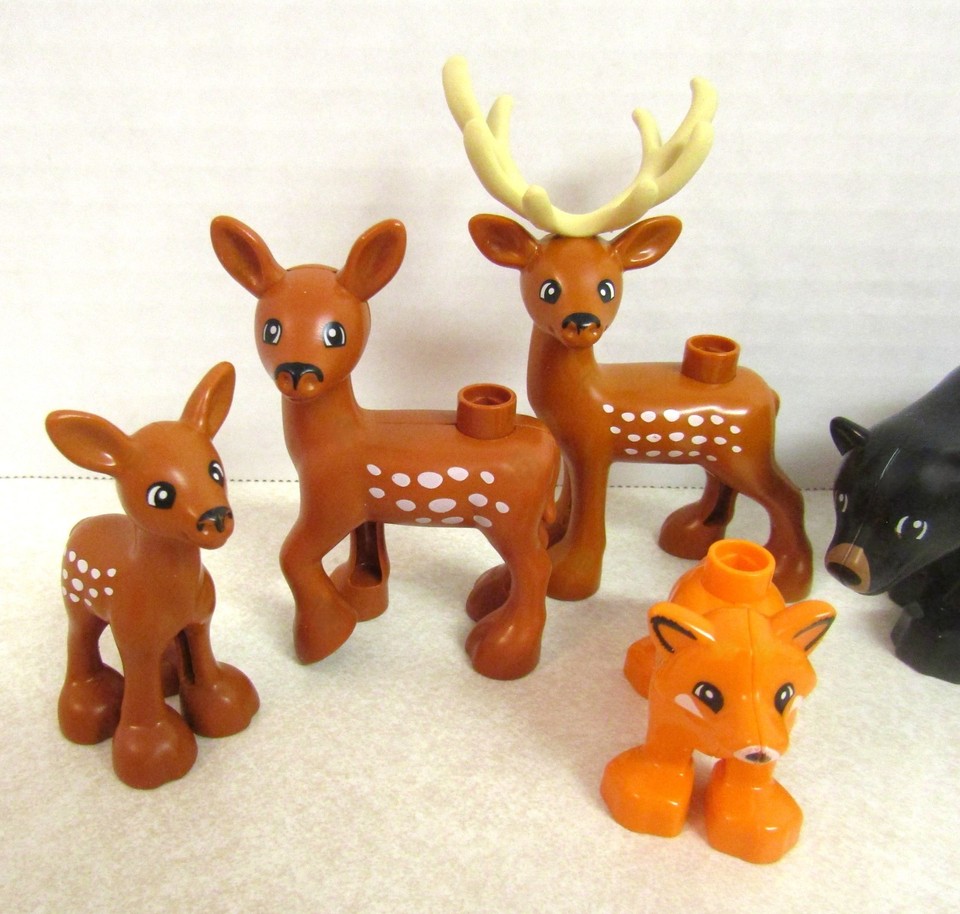 Lego DUPLO Zoo Forest Animals Deer Buck Doe Fawn Black Bears & Fox | eBay