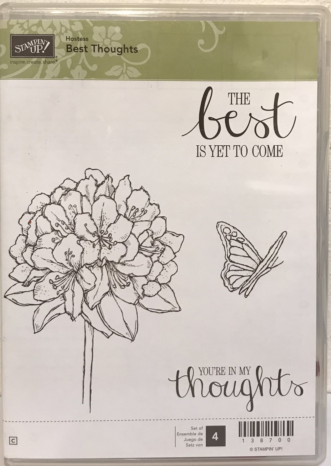 Stampin Up Best Thoughts - Rubber Stamp Set of 4 Flowers Nature ...