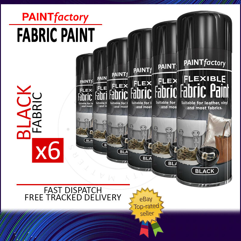 Black Fabric Spray Paint Aerosol Flexible Leather Vinyl Clothes Textile ...