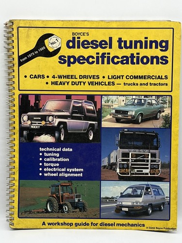 Boyce’s Diesel Tuning Specifications Manual Book No 1 1986 Workshop Cars Light | eBay Australia