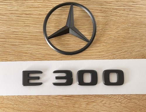 Matte Black E300 and Trunk Star Sticker Decal Emblem Badge Pack for ...