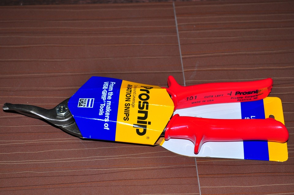 Prosnip 9-3/4" Aviation Snips Red Compound cutter strasight to curve ...